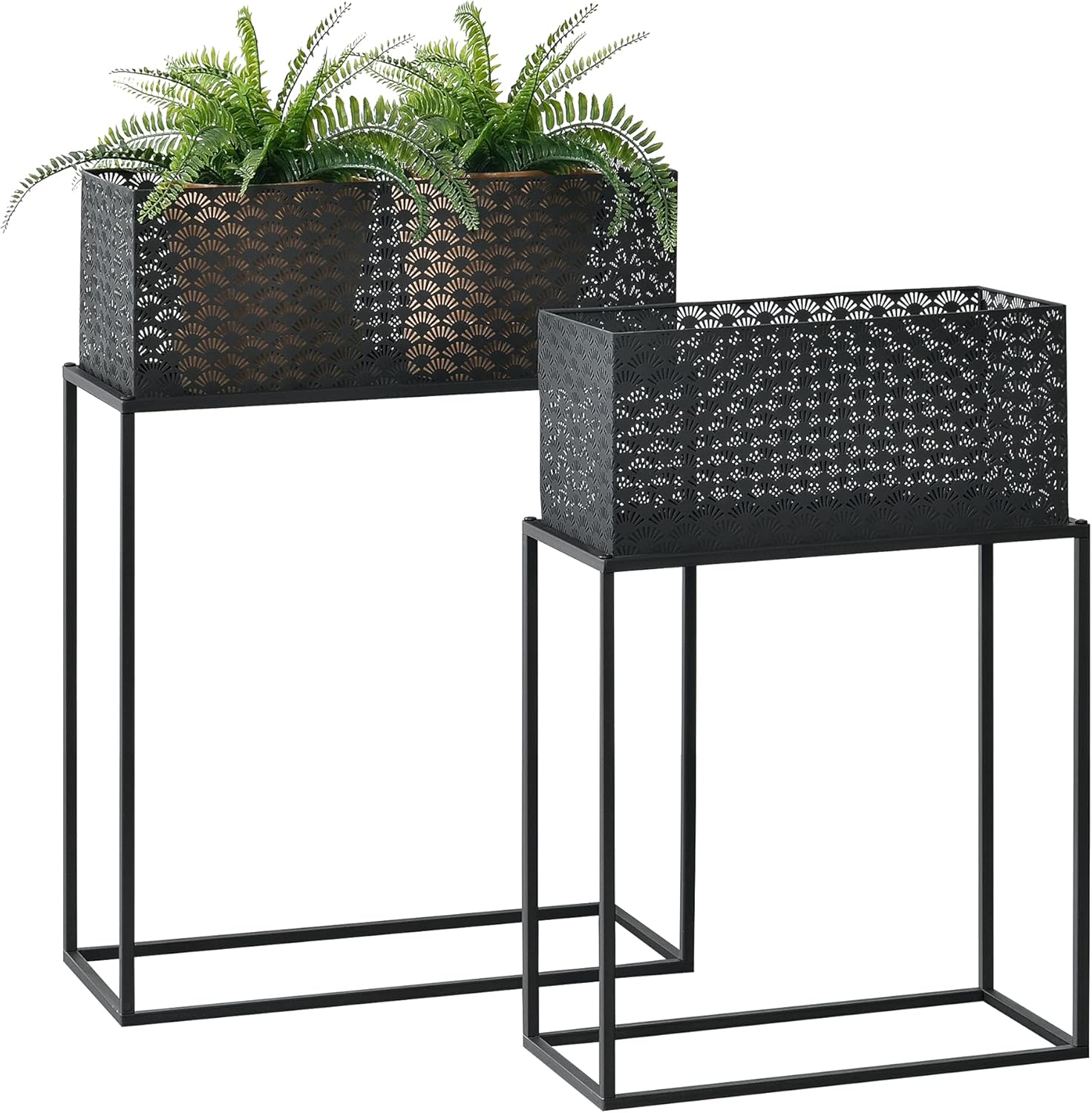 [en.casa] Lot de 2 Supports de Plante Rectangulaires Ensemble Cache-Pot ...
