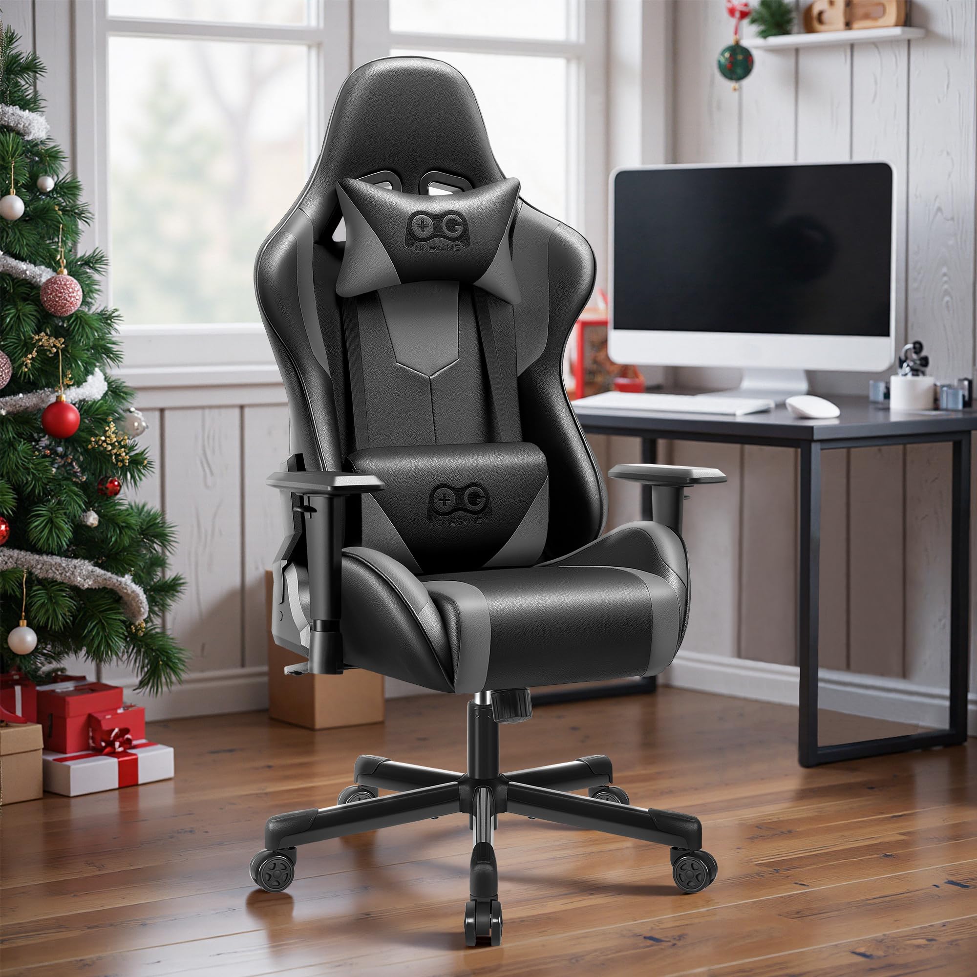 Amazon.com: OneGame Gaming Chair Ergonomic, Racing Style PU Leather Game Chair, Adjustable ...