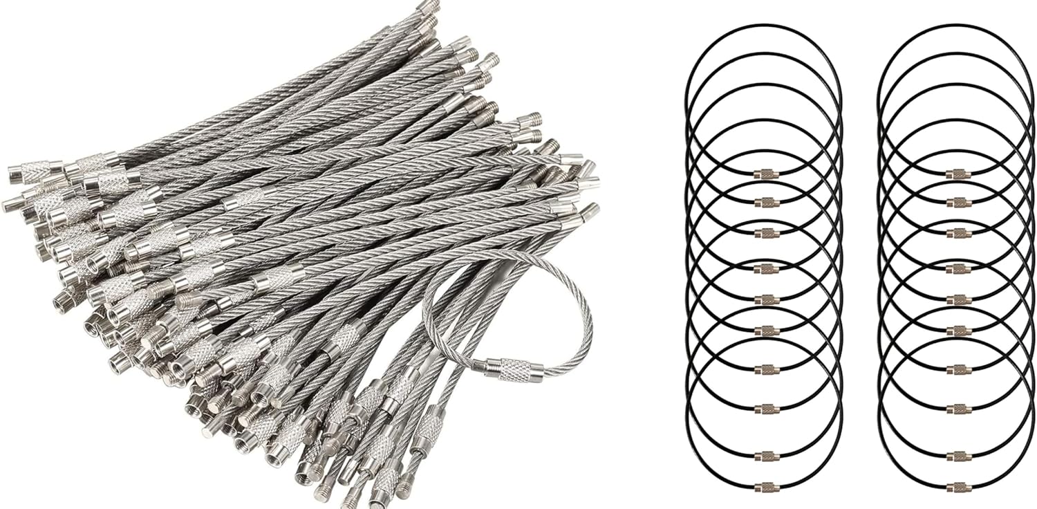 Amazon.com: 100 Pack 4.7 inch Wire Cable Rings (Silver) and 20 Pack 10 ...
