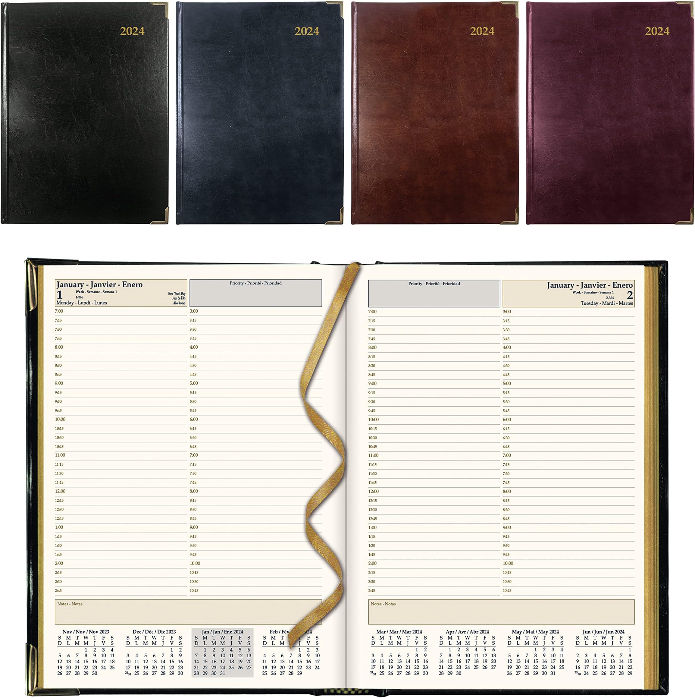 Brownline 2024 Executive Daily Planner, Appointment Book, 12 Months ...