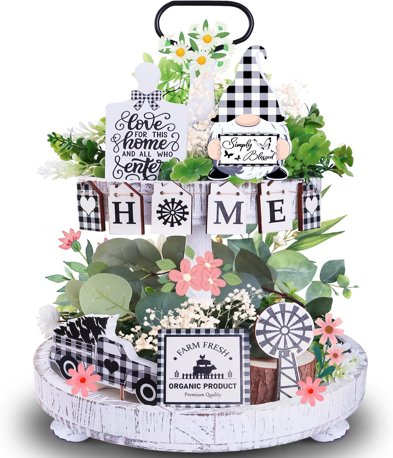 Amazon.com: 10 Pcs Farmhouse Tiered Tray Decor Farmhouse Home Decor ...