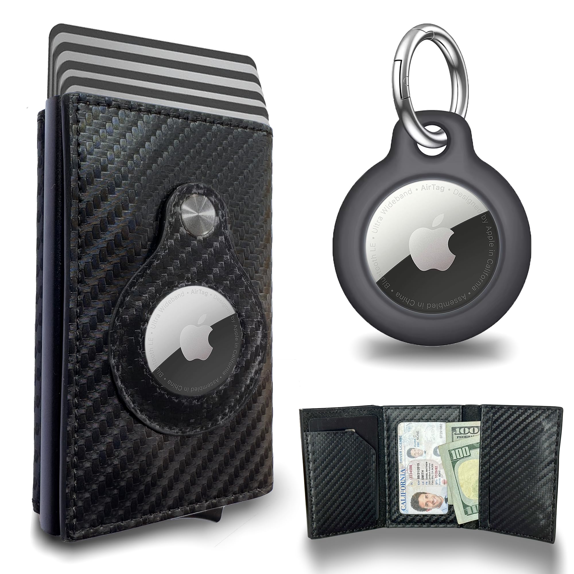 Amazon.com: Wallet for Men - Carbon Fiber Credit Card holder and metal ...