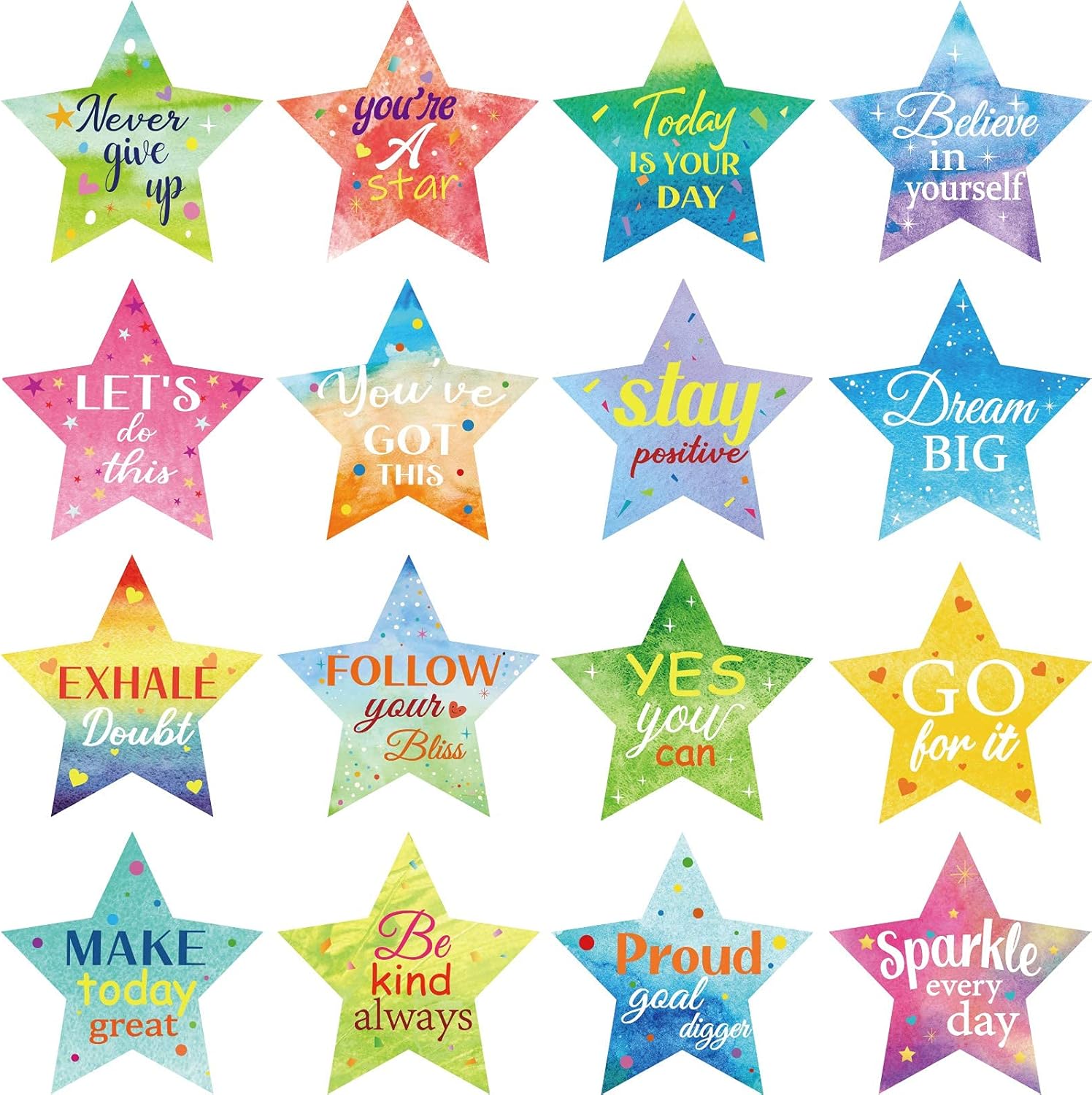 Amazon.com: 64 Pieces Confetti Positive Sayings Accents Classroom ...