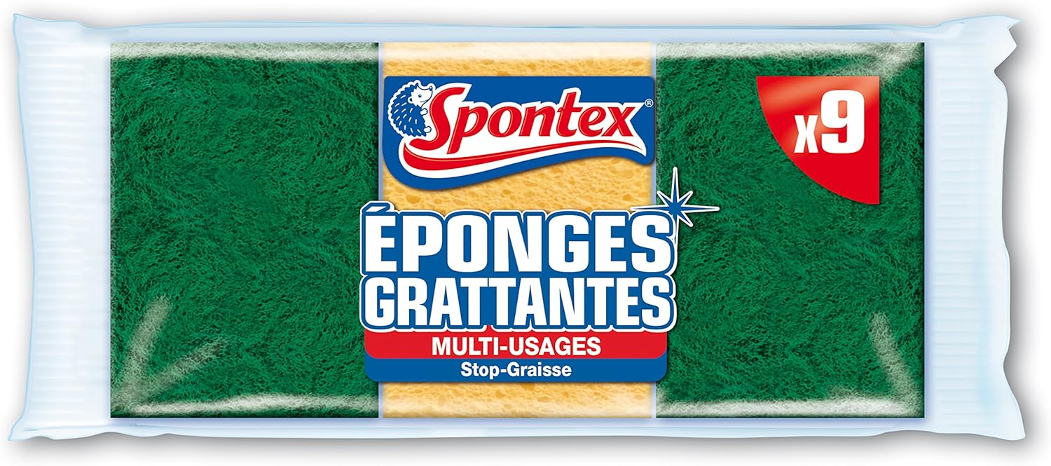 Amazon.com: Spontex Multi-Purpose Grease Stopper Scouring Sponge – Pack ...