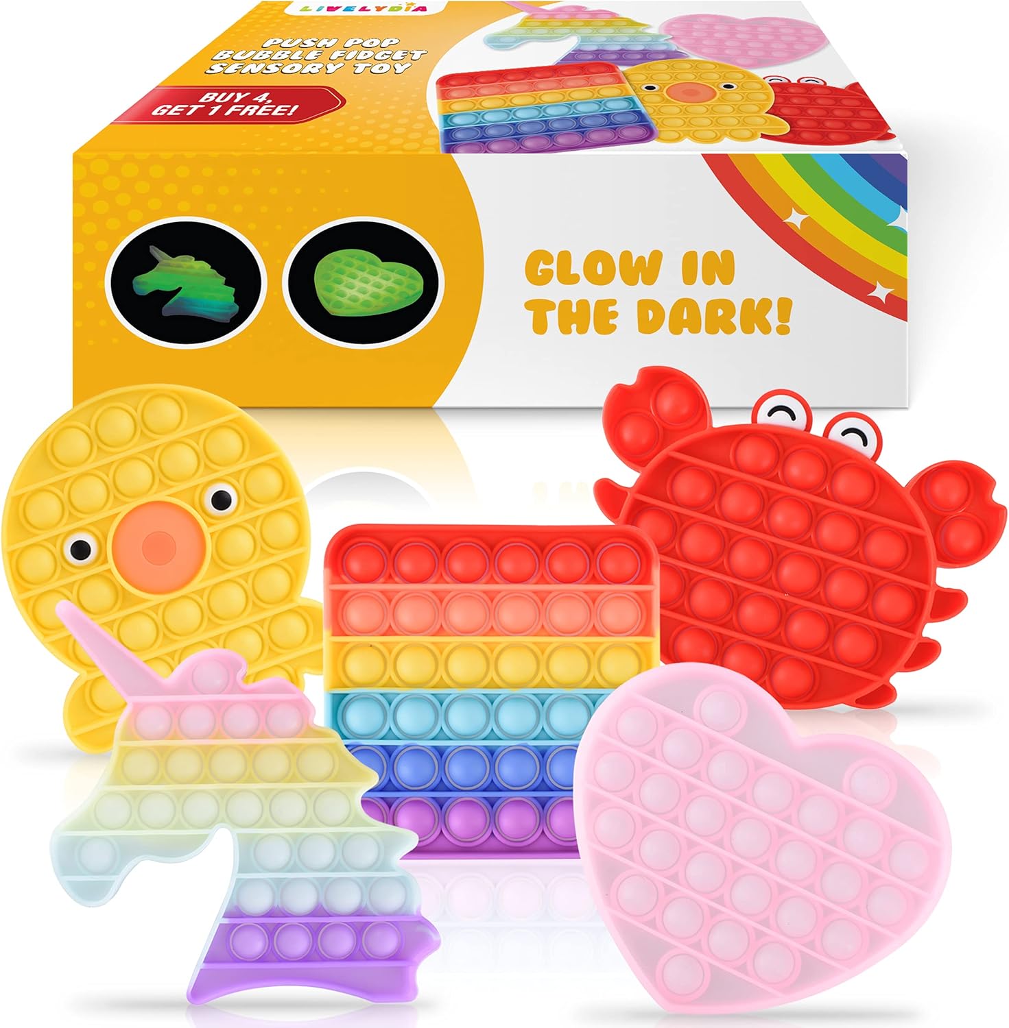 Amazon.com: Bubble Sensory Fidget Toy Pack - 5 Piece Pop Toy Value Pack ...