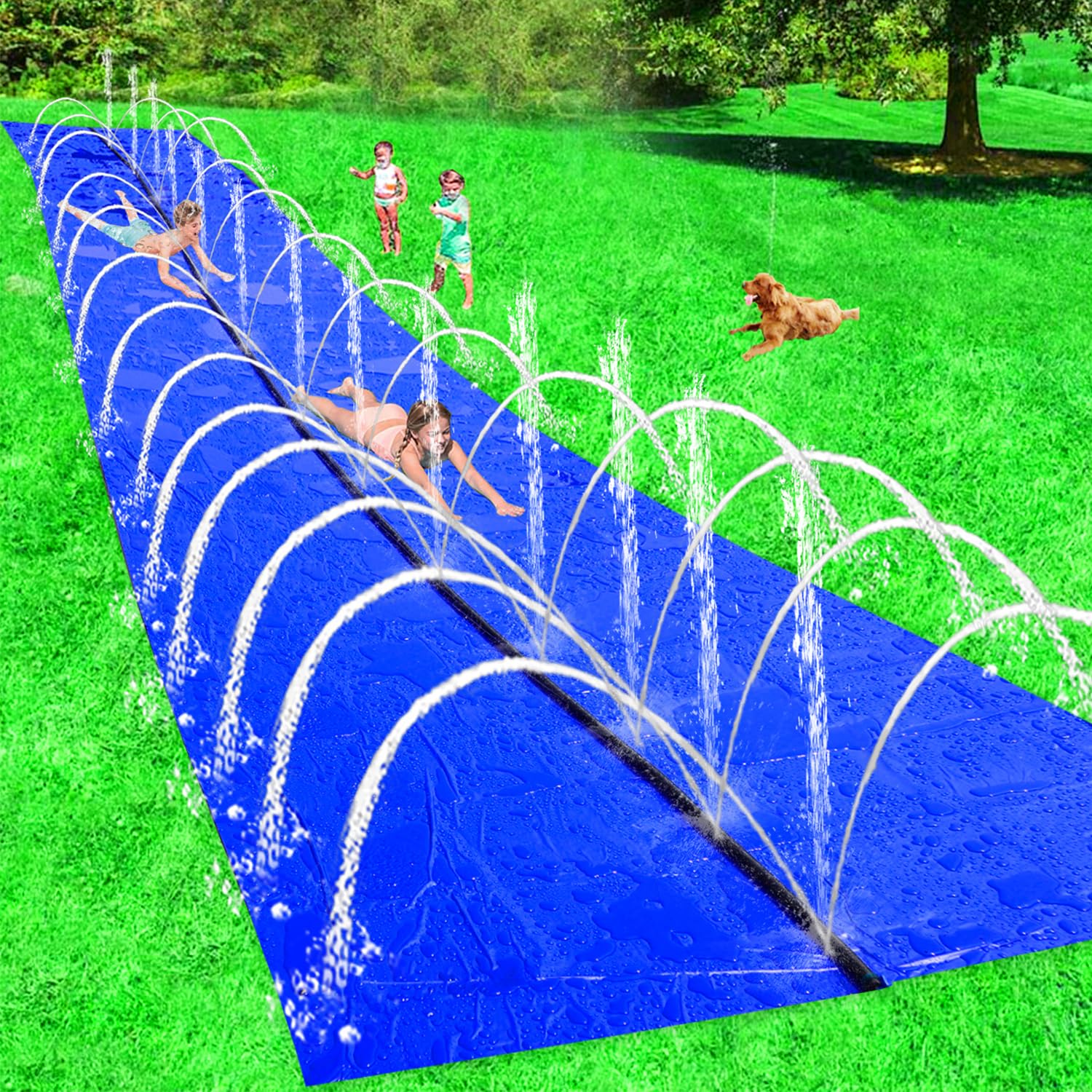 Amazon.com: Slip Water Slide 33ft x 7ft, Fountain Water Slide for Kids ...