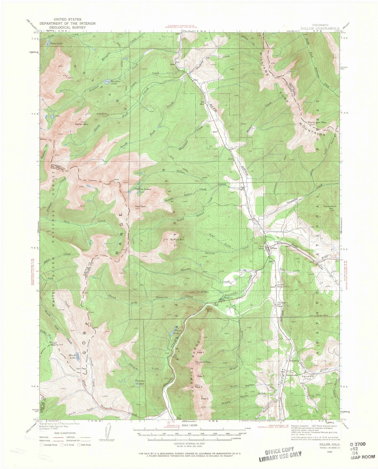 Mapa De Dillon, Colorado