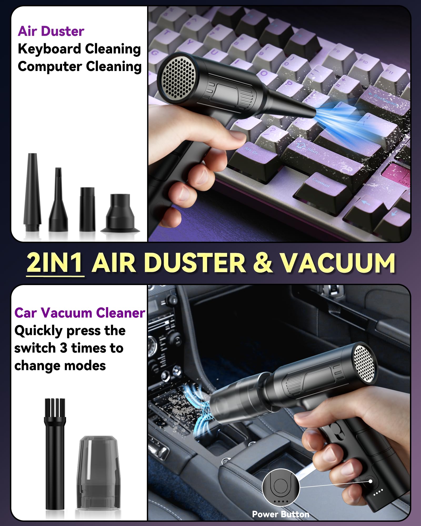 Snapklik.com : Electric Air Duster - 150000RPM Compressed Air Duster, 2 ...