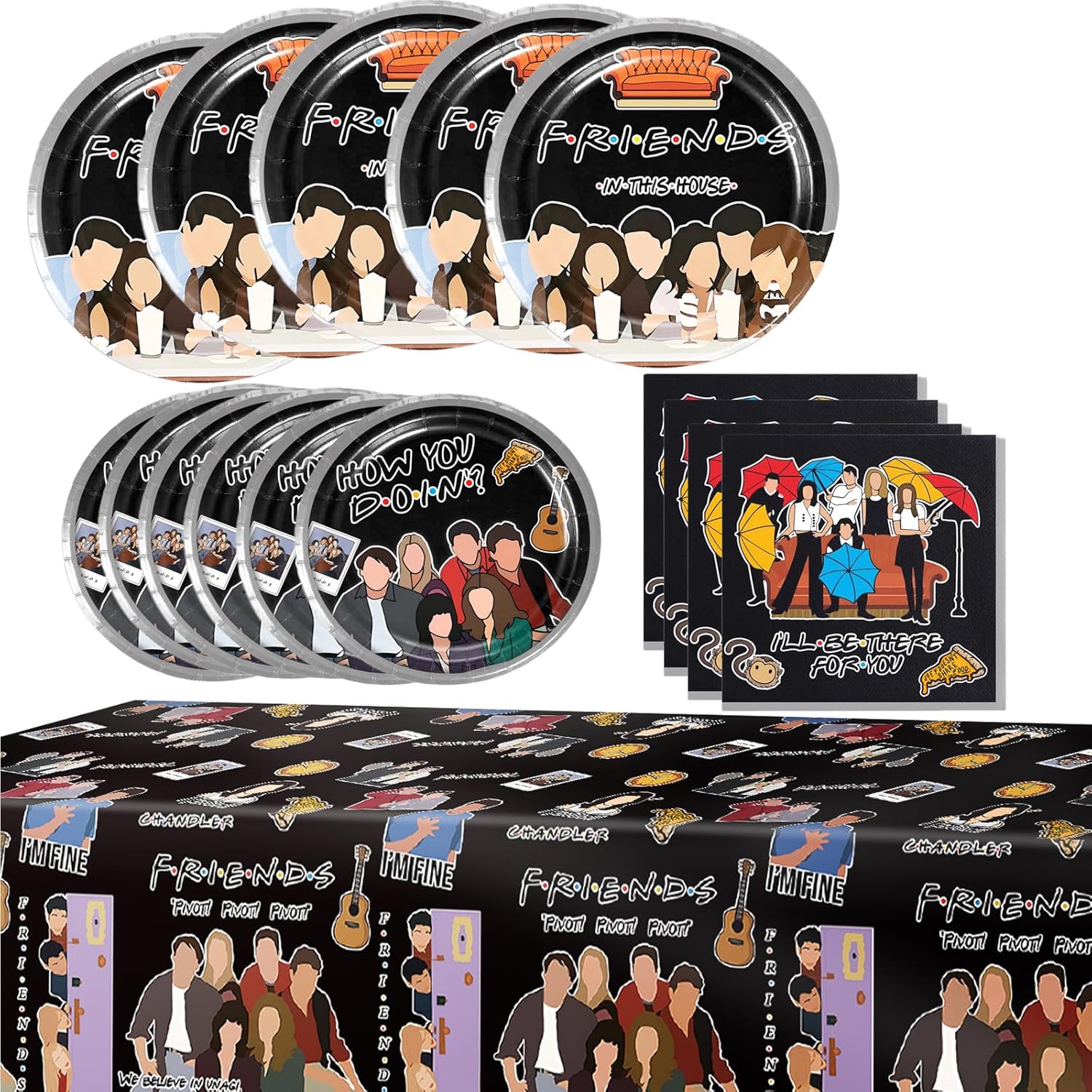Friends Party Supplies,Plates/Napkins/Tablecloth Birthday Party ...