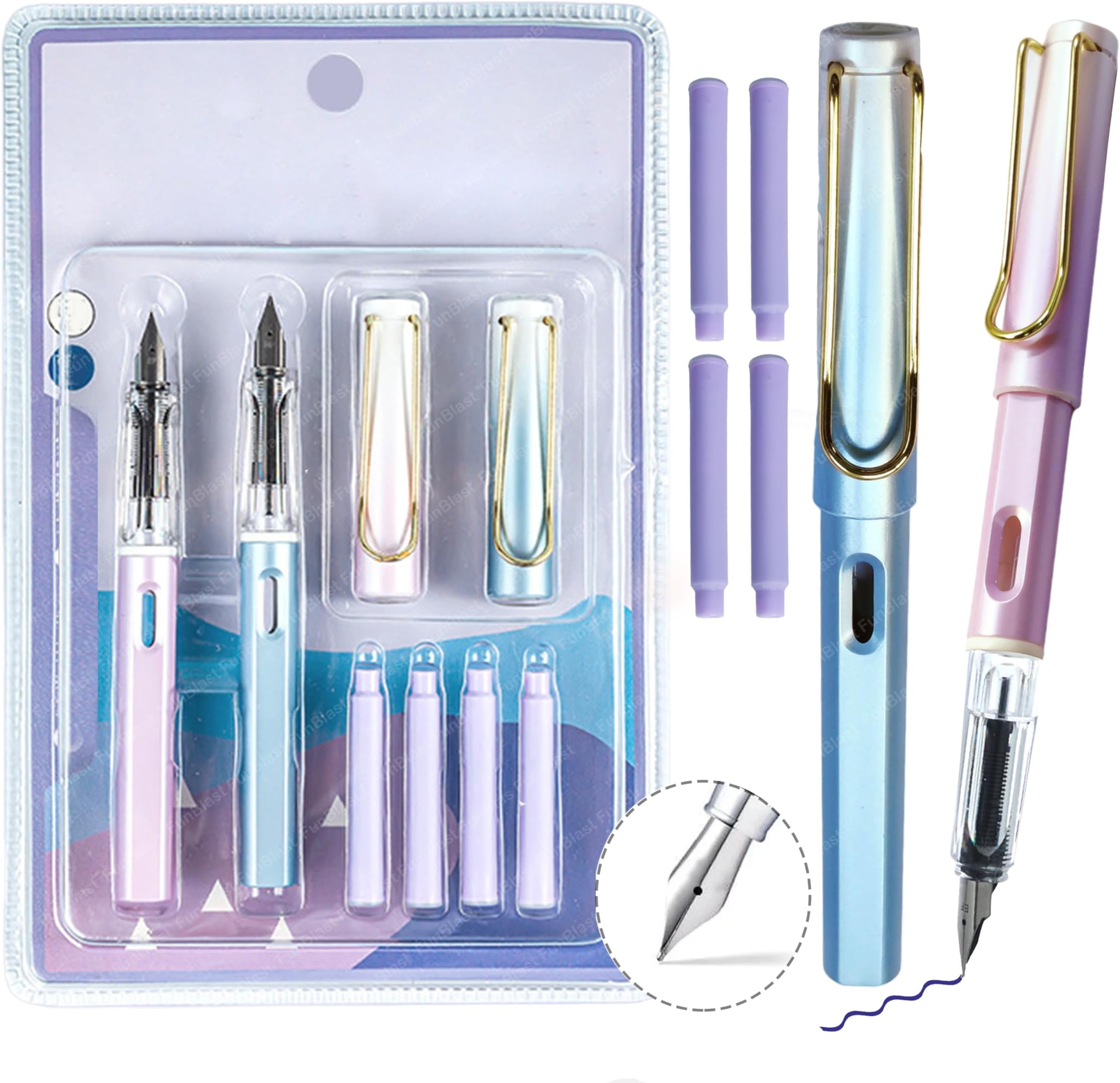 FunBlast Fountain Pen for Students, Fountain Pen Set for School ...
