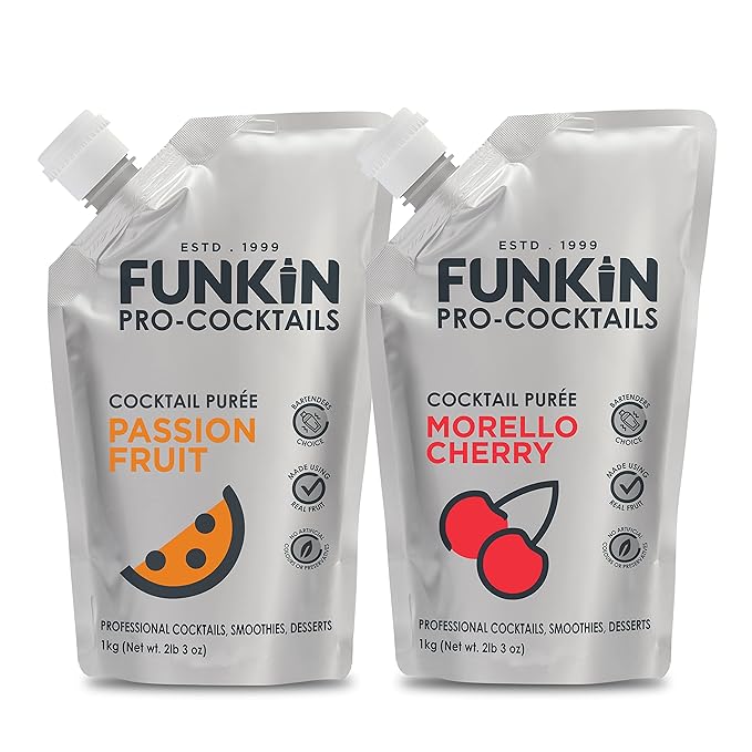 Amazon.com : Funkin Puree Twin Pack Bundle | Passion Fruit and Morello ...