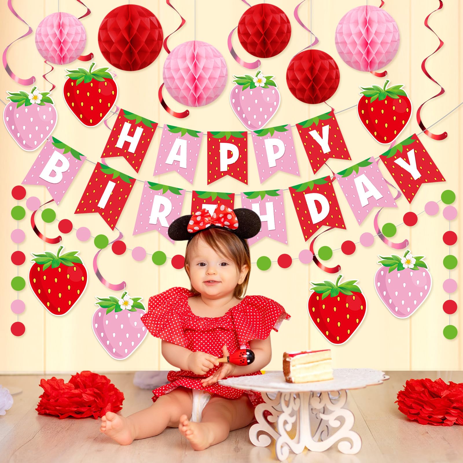 Snapklik.com : 17 Pcs Strawberry Party Decorations Set Strawberry ...