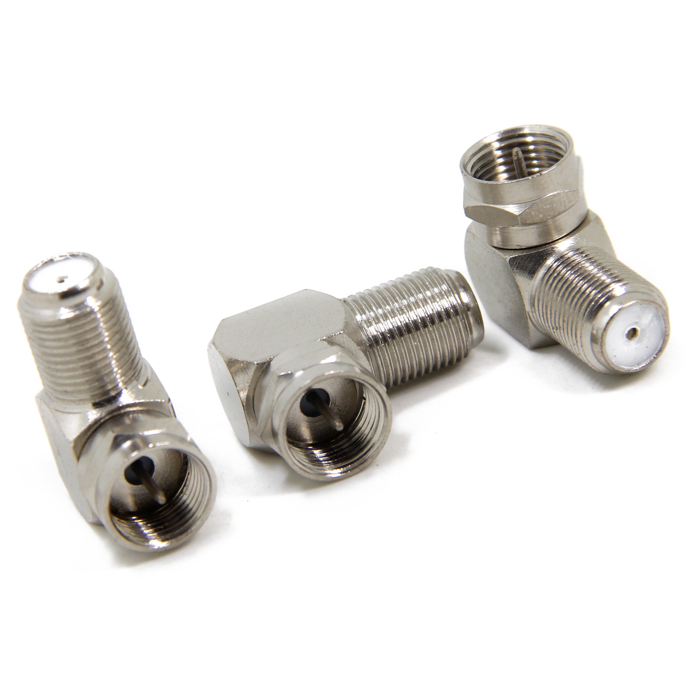 Snapklik.com : 90 Degree Coaxial Connector, 3-Pack F Type Male To ...