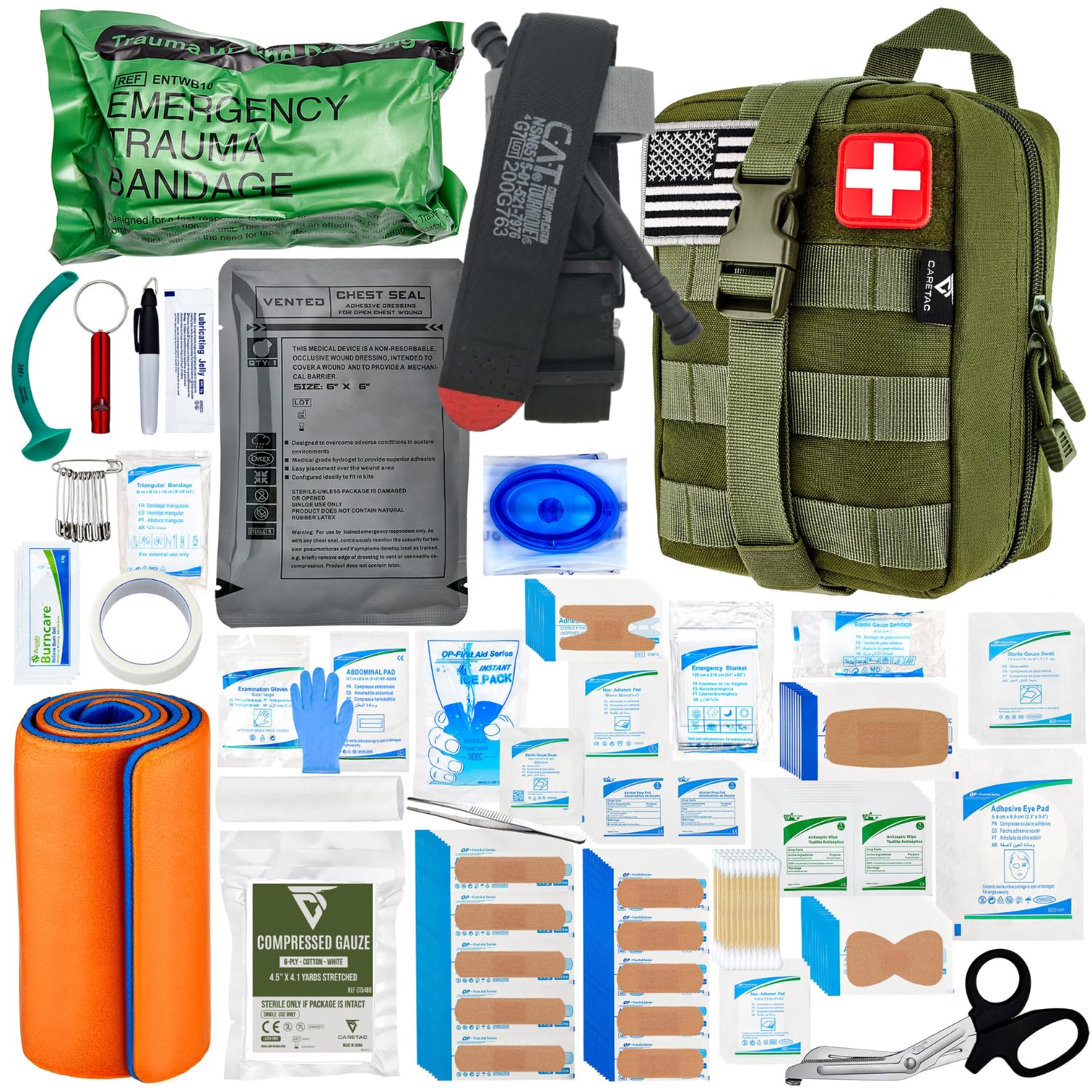 Caretac Advanced First Aid Trauma Kit For Camping And Travel ...