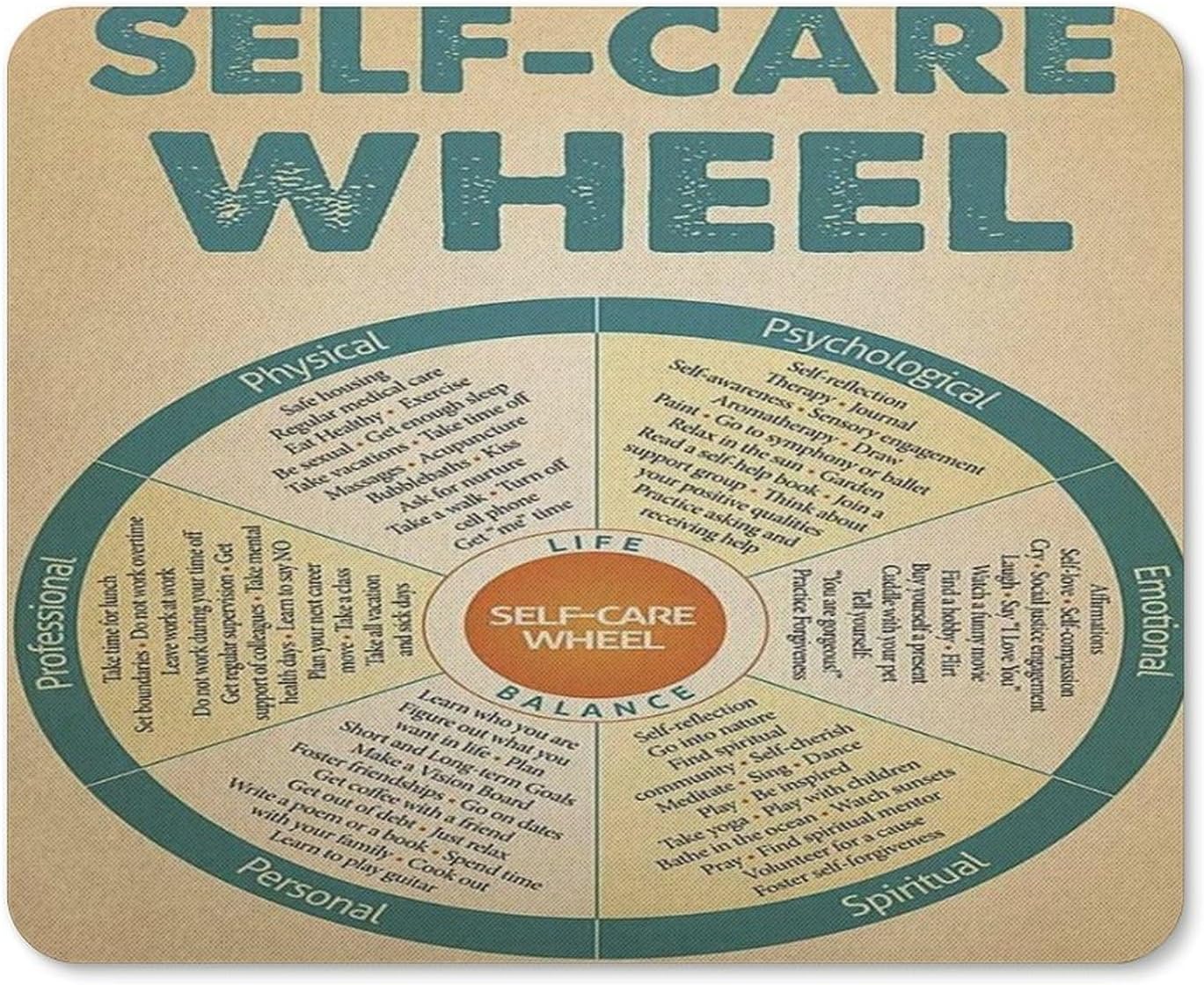 Amazon.com: Mental Health Knowledge Mouse Pad Self-Care Wheel ...