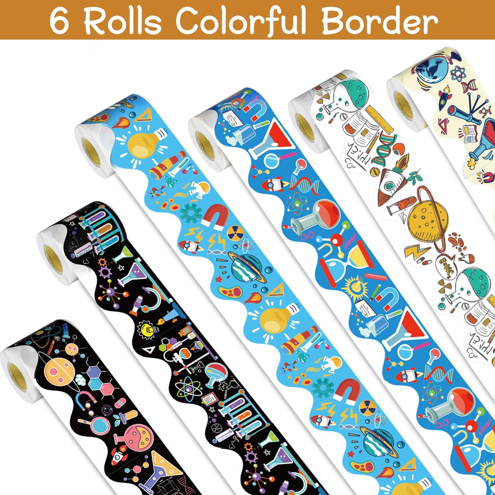 6Rolls Colorful Bulletin Board Border, Bulletin Board Decor Classroom ...