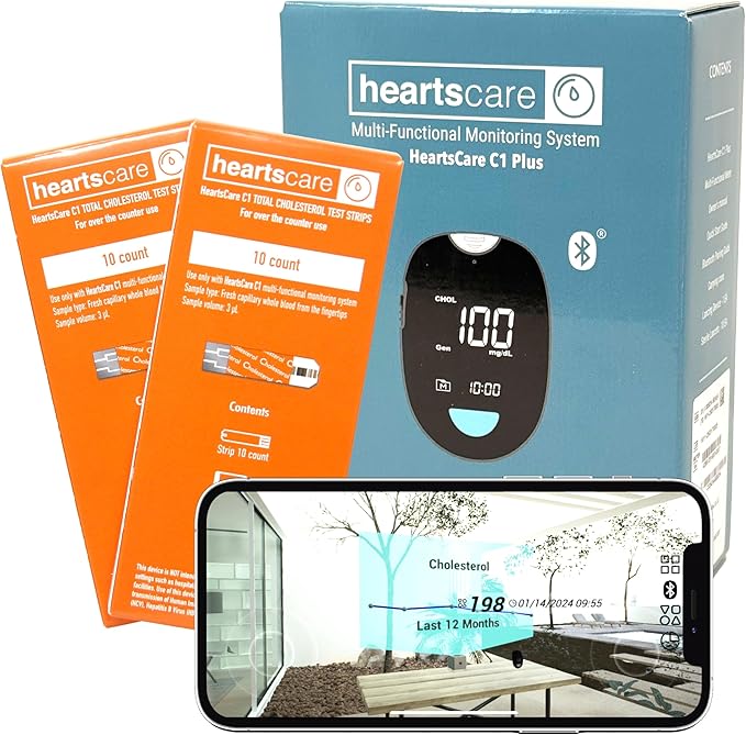 Amazon.com: HeartsCare Total Cholesterol Testing kit - 20 Strips and 1 ...