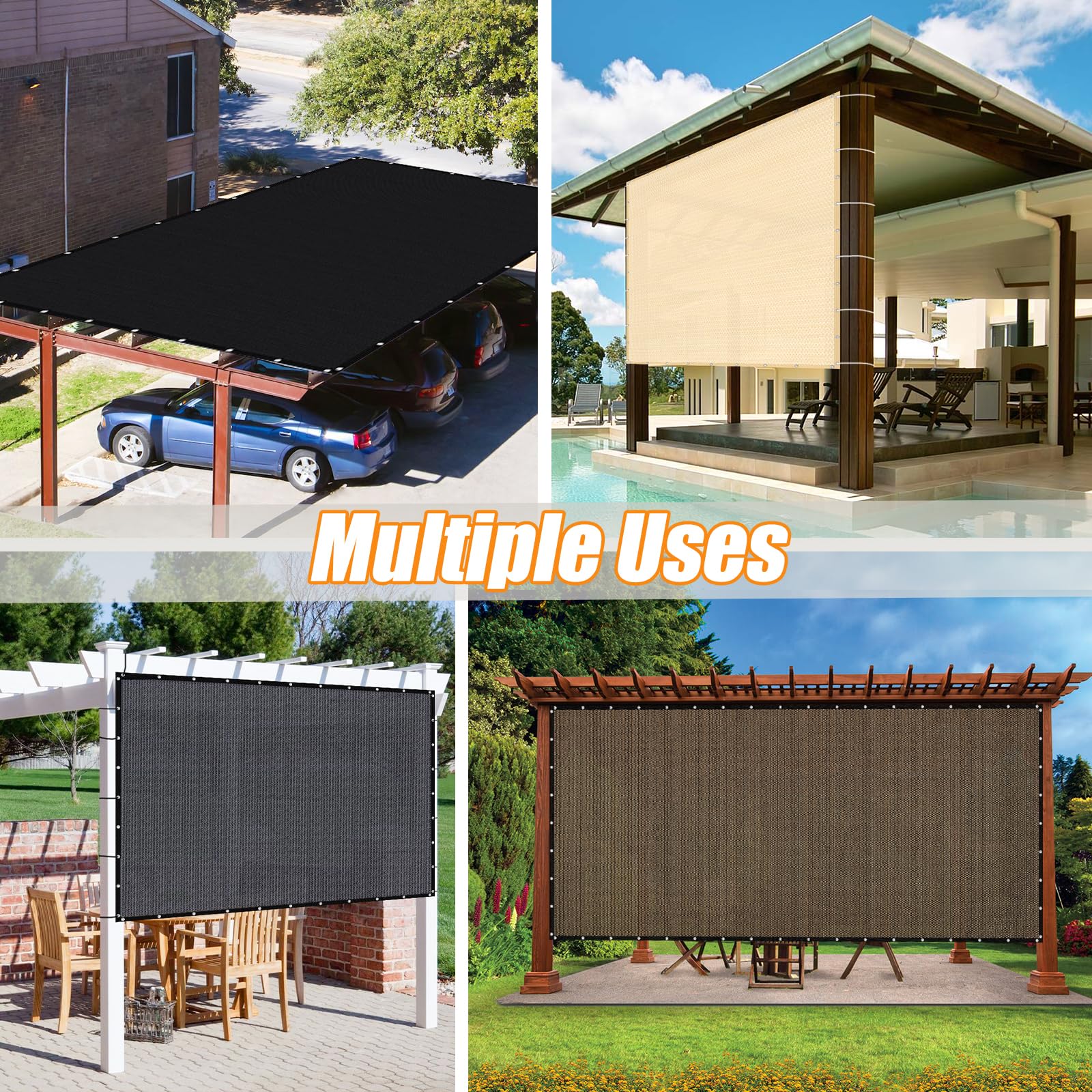 Snapklik.com : KANAGAWA 90% Sun Shade Cloth 10X 12 Outdoor Pergola ...