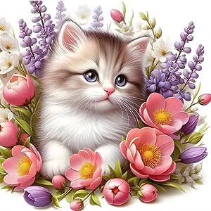 DOMROM Kitten Diamond Painting Kits for Adults, Cat Diamond Art Kits ...