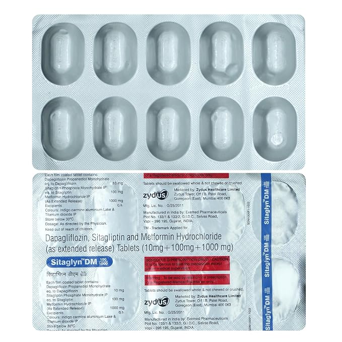 Sitaglyn DM 100/1000 - Strip of 10 Tablets : Amazon.in: Health ...
