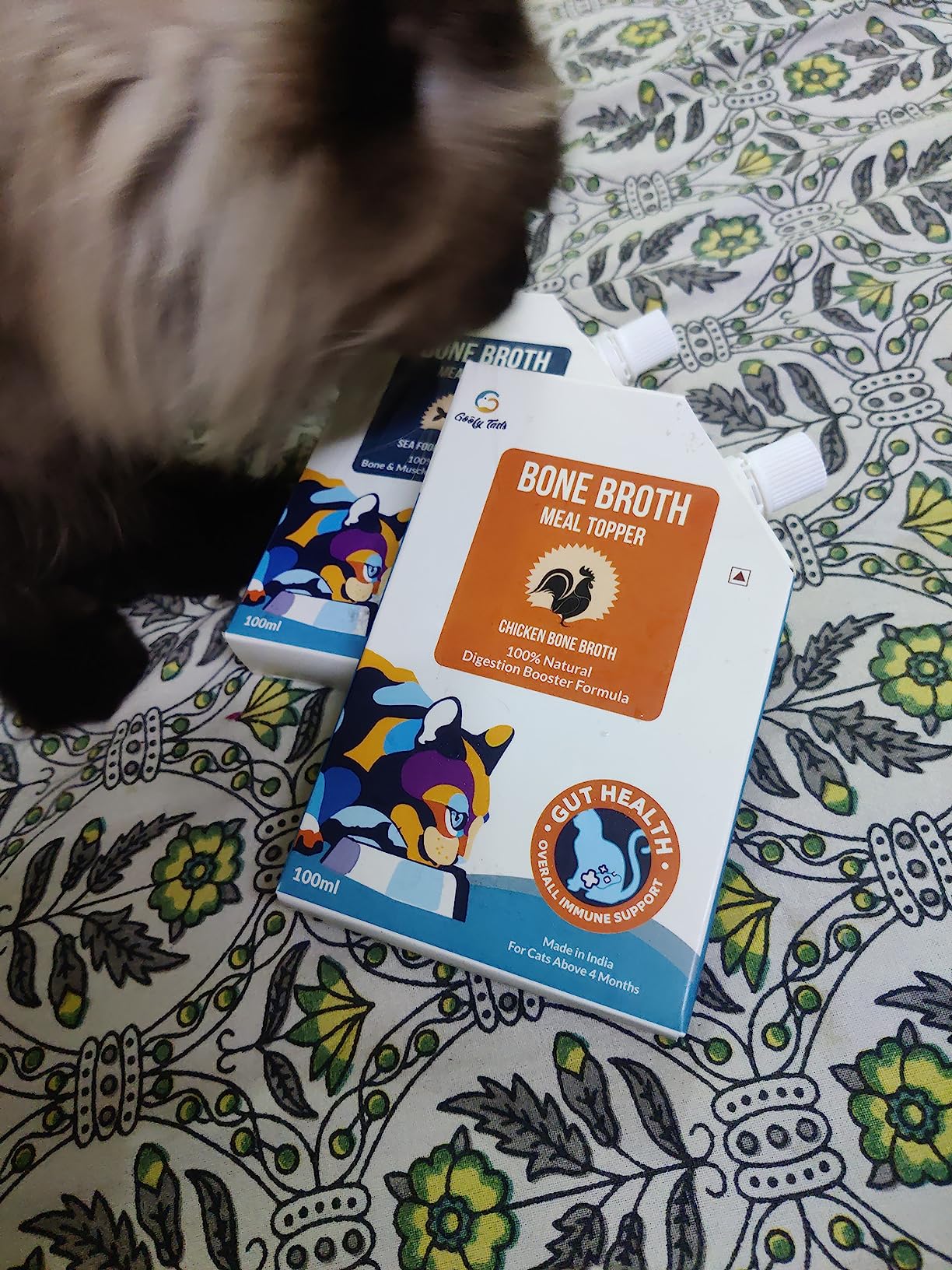 Goofy Tails Bone Broth for Cats Variety Combo 200 ml (100 ml X 2 Pack ...