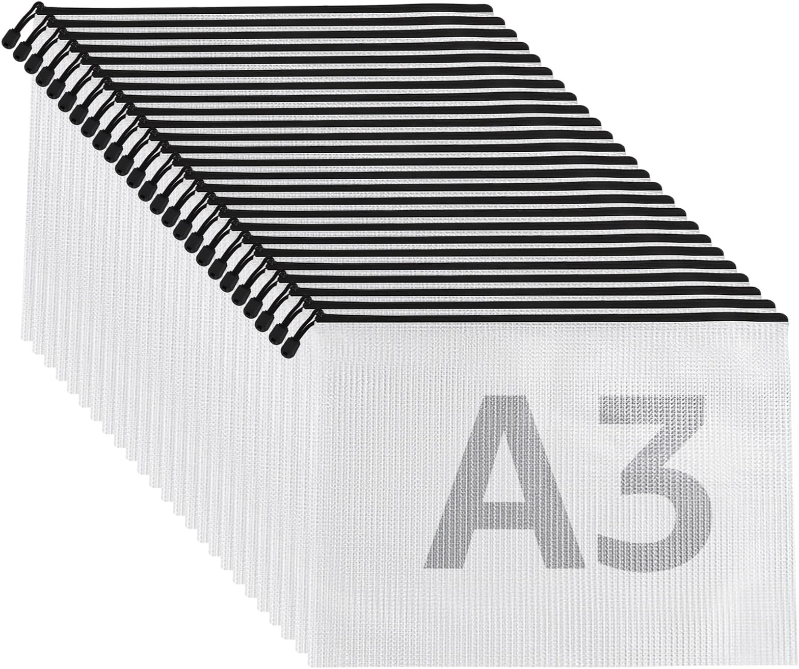 ZOFUN 25 Pcs A3 Zip Wallests Mesh Zipper Pouch 430 x 300mm, White ...