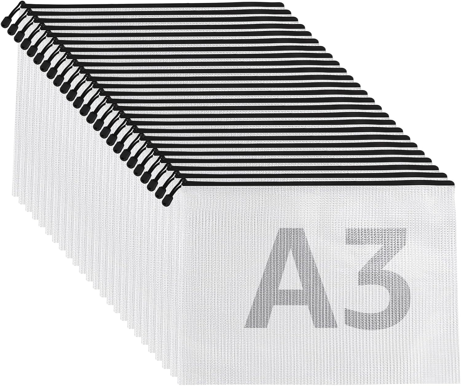 ZOFUN 25 Pcs A3 Zip Wallests Mesh Zipper Pouch 430 x 300mm, White ...