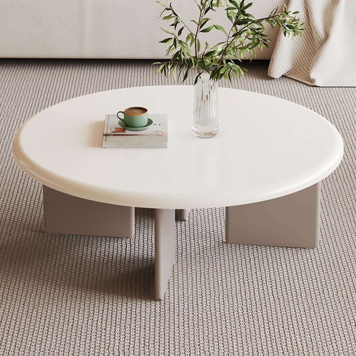 Amazon.com: Miuuod Round Coffee Table End Table for Living Room Modern ...