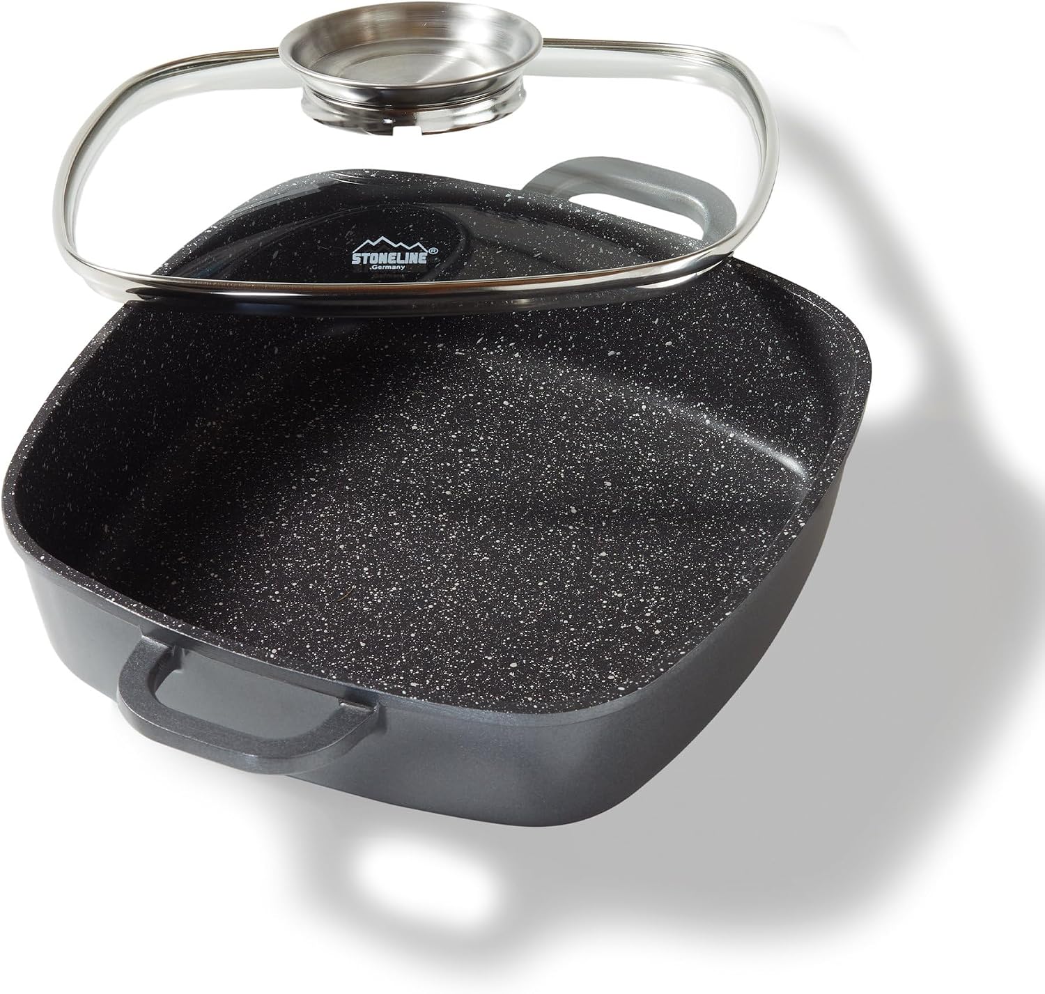 STONELINE Eckpfanne, 24x24 cm, mit Aroma Glasdeckel, Induktion ...