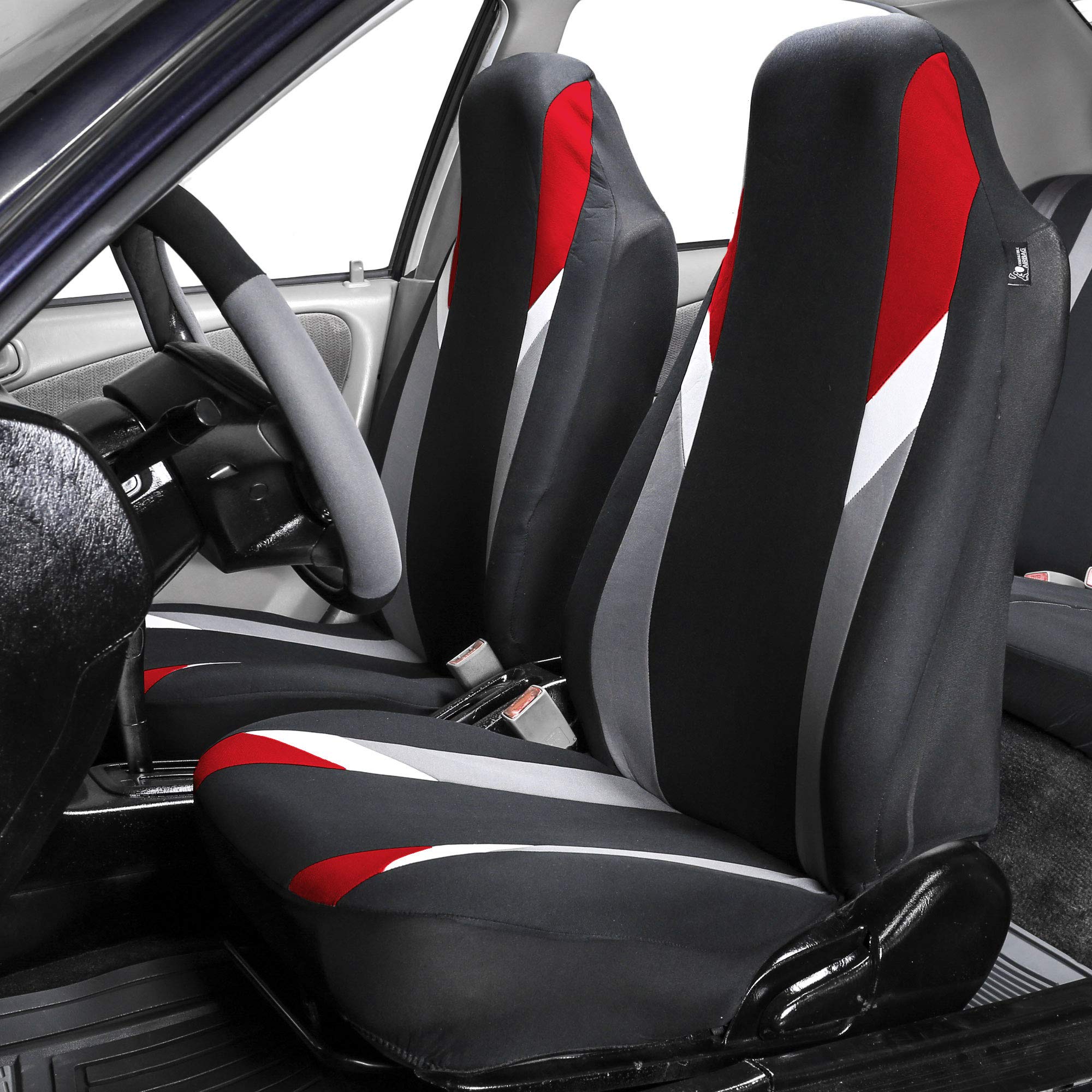 FH Group Supreme Modernistic Three Row Car Seat Covers, Airbag and ...