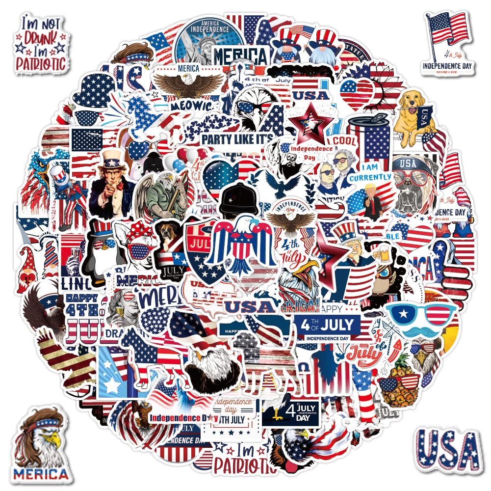 Snapklik.com : 100pcs Fourth Of July Stickers, Independence Day ...