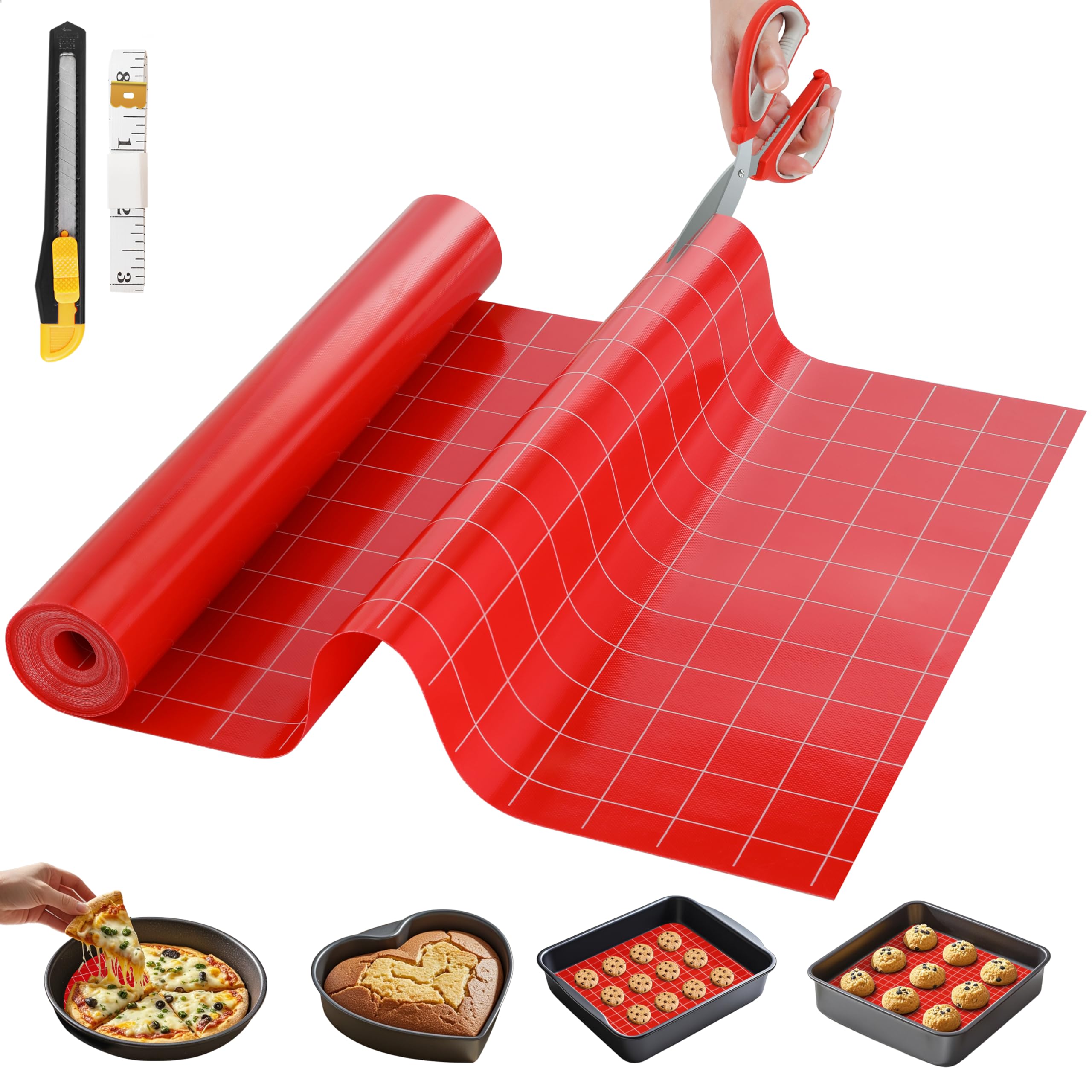 Amazon.com: Silicone Baking Mat, 12 IN x 6 FT Free Cutting Silicone ...
