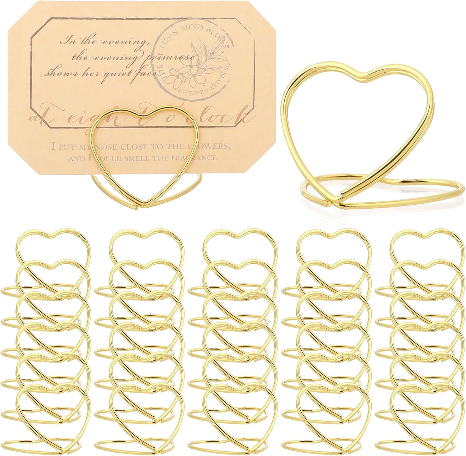 Amazon.com: KALIONE 30Pcs Table Number Holders, Gold Place Card Holders ...