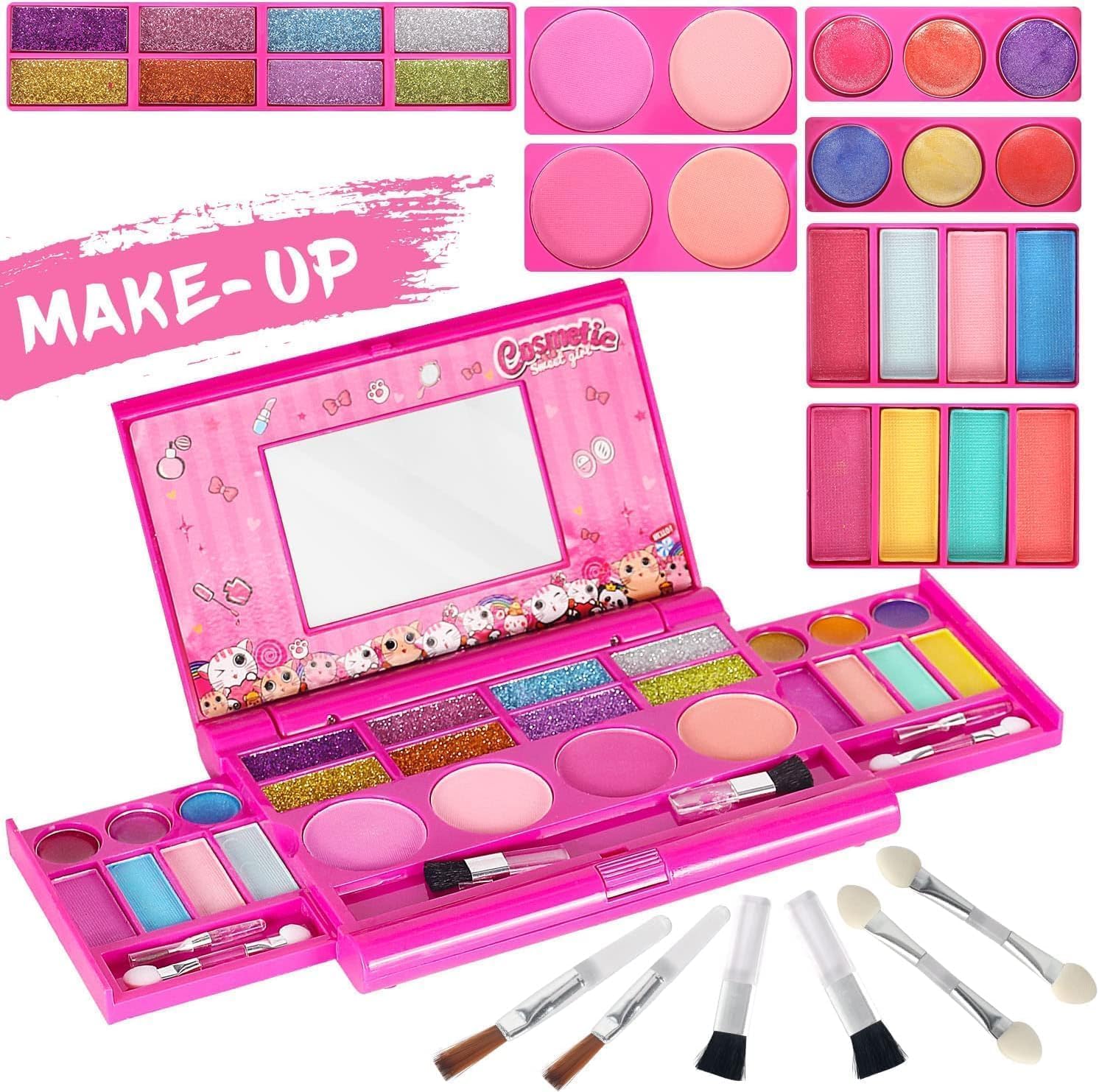Kids Makeup Kit for Girl, Washable Real Safe & Non-Toxic Little Girl ...