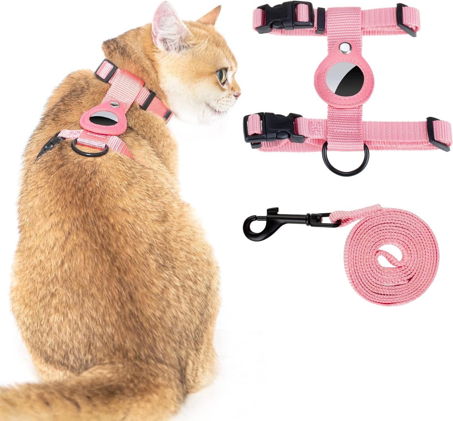 Pet Supplies : VKPETFR Cat Harness and Leash Set with Airtag Holder ...