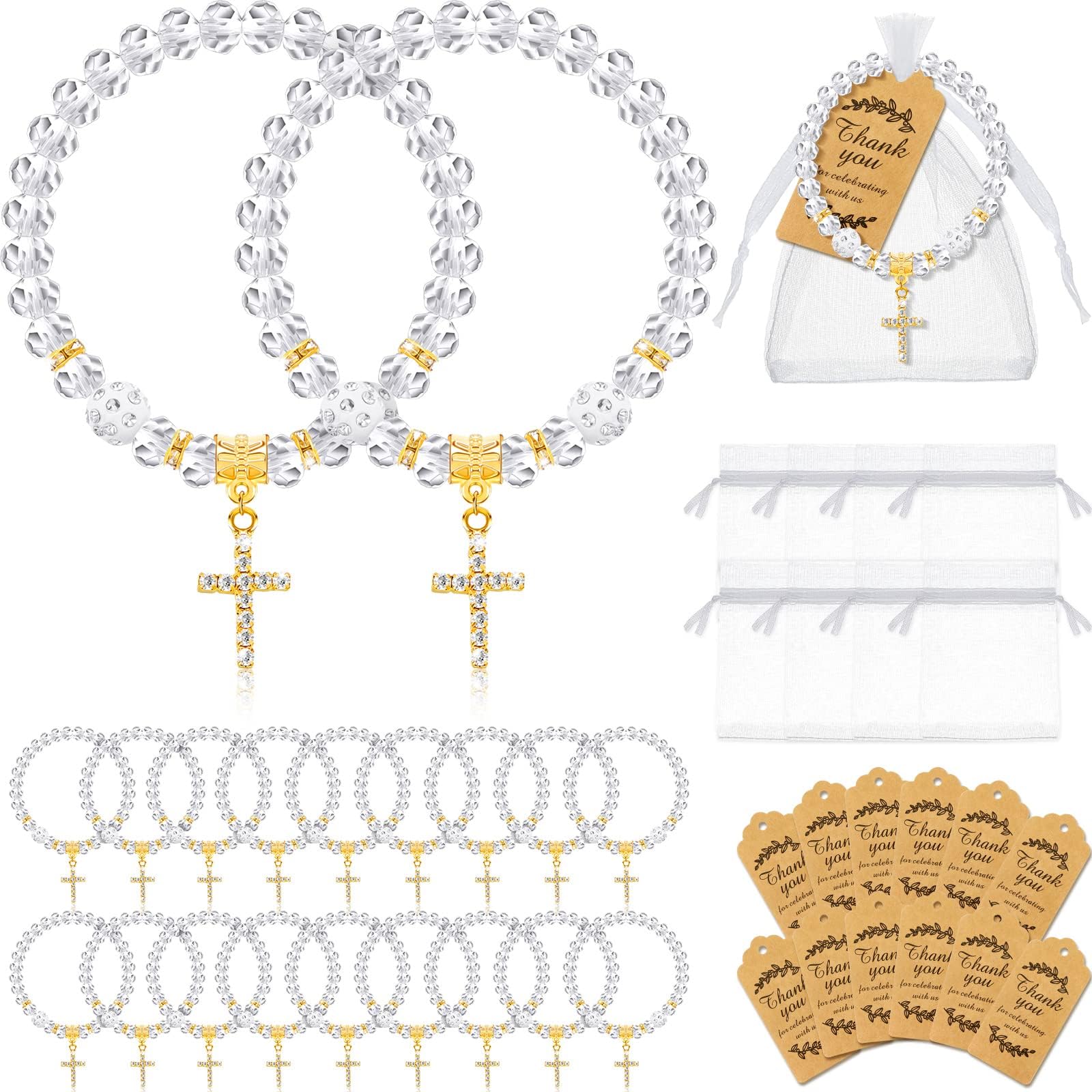 Amazon.com: 90 Pieces Baptism Favors Set Include 30 Pieces Crystal ...