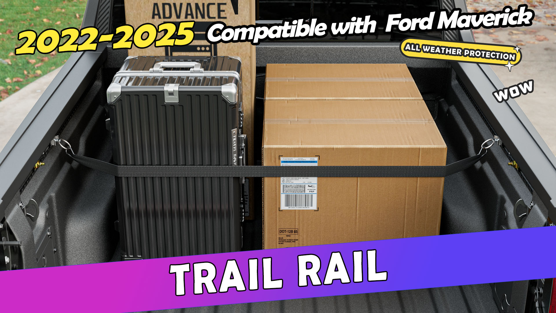 Ford Trail Rail Kit For 2022-2025 Ford Maverick - Aluminum Bed Rails ...