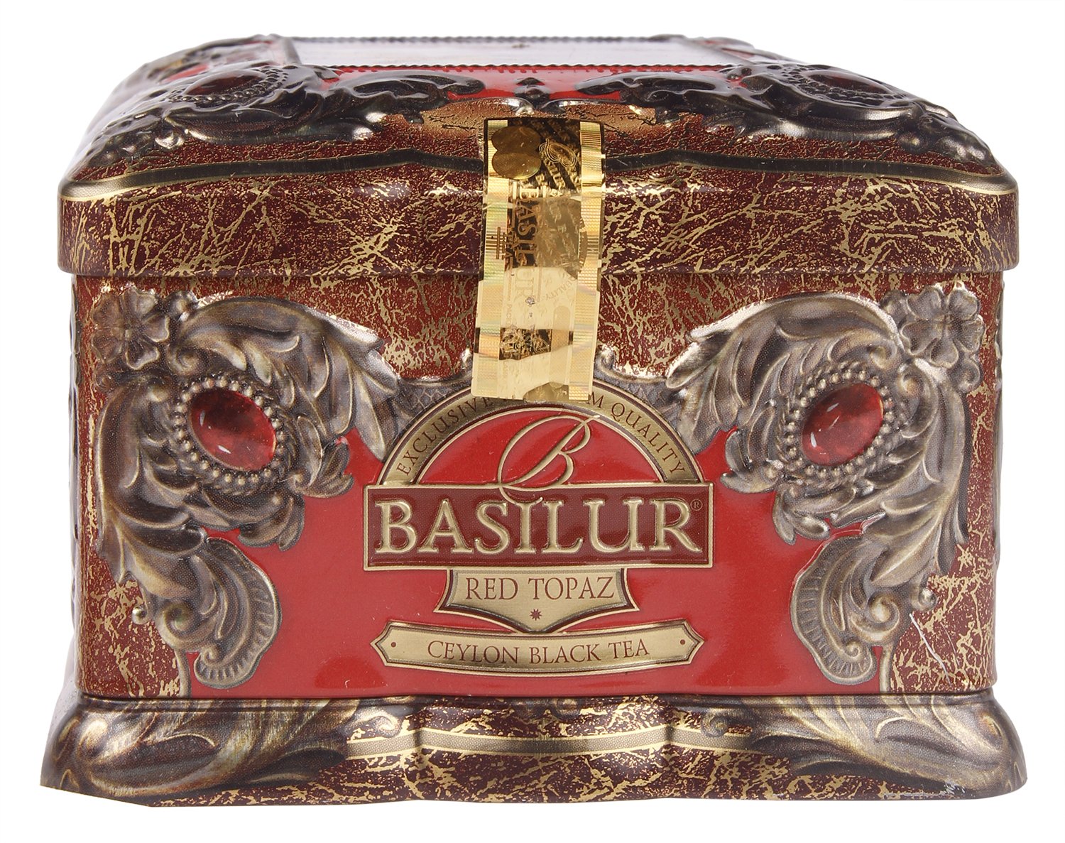 Basilur Gourmet Gift Tea Tin Box 100% Pure Ceylon Black Leaf Tea Cherry ...
