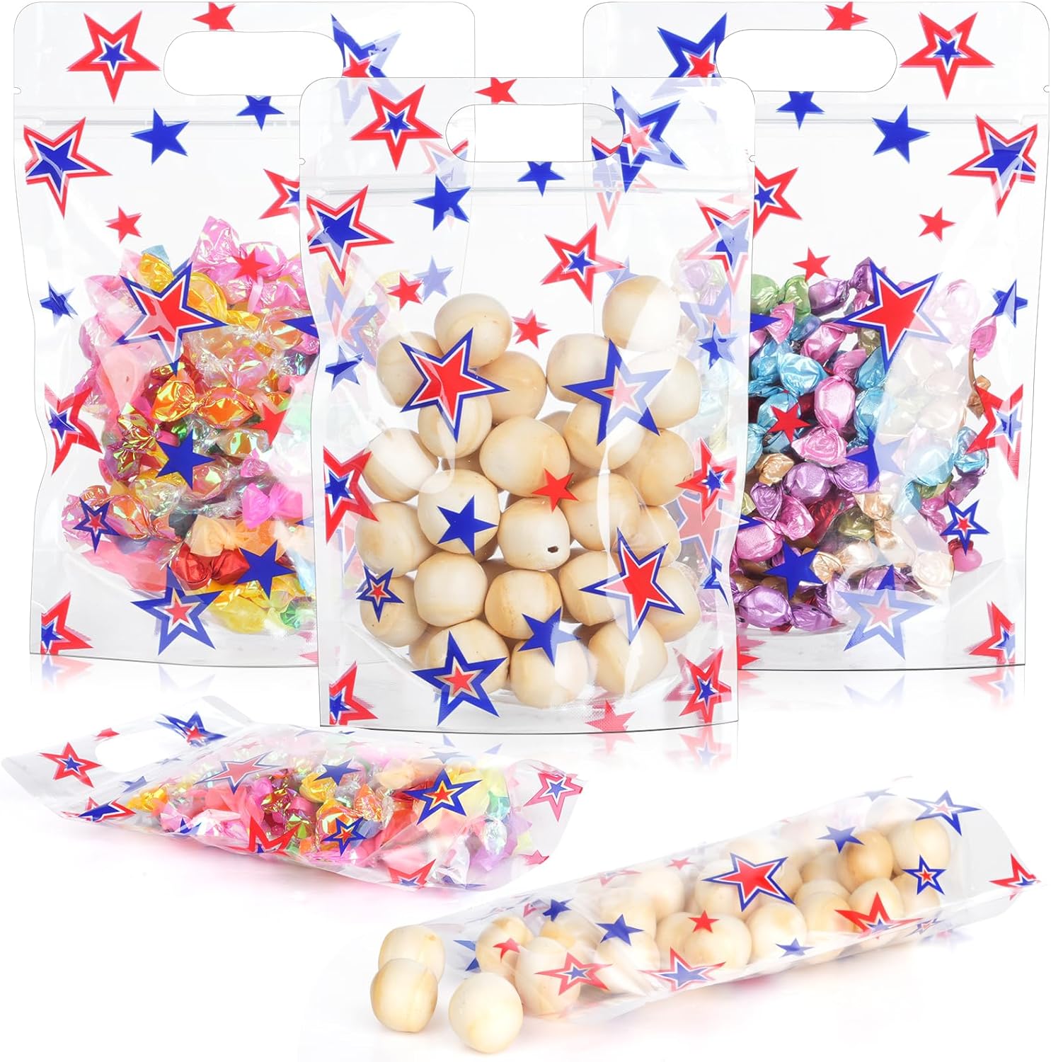 Amazon.com: 60 Pcs 4th of July Gift Bags Bulk Decorations,Plastic Blue ...