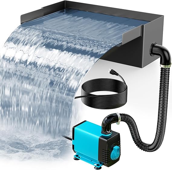 Amazon.com : POPOSOAP Pond Waterfall Box with Pump Kit, 11.8inch 304 ...