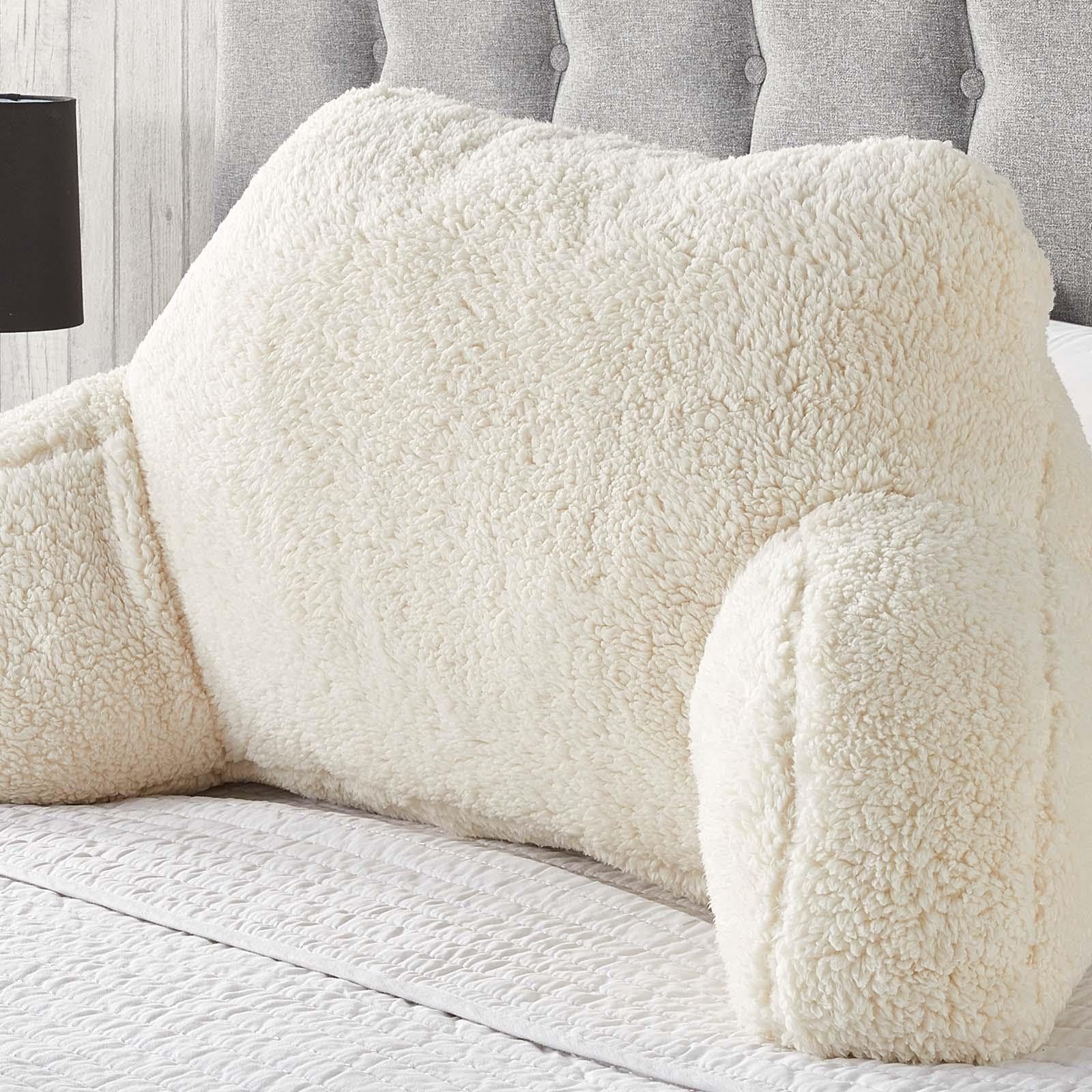 Uaste Reading Pillow for Bed - Soft Back Support Cushion with Arms ...