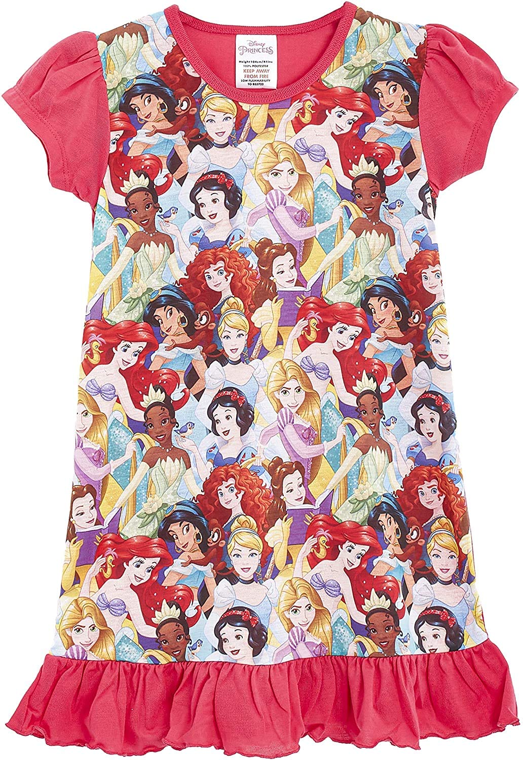 Buy Disney Princess Girls Nightdress Soft Breathable Nightwear Girls ...