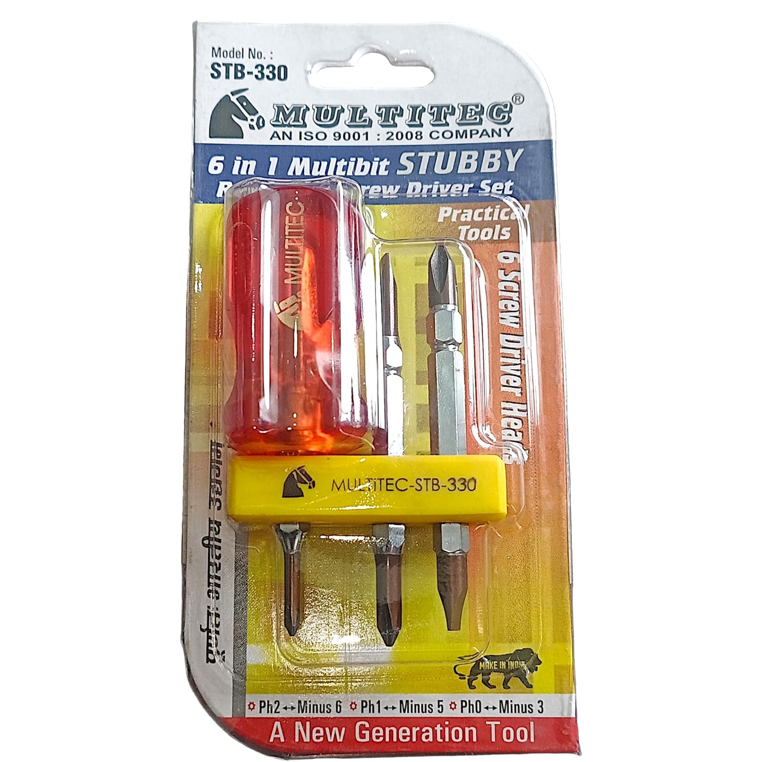 MULTITECH Multitec STB-330 6 in 1 MULTI BIT STUBBY REVERSIBLE ...