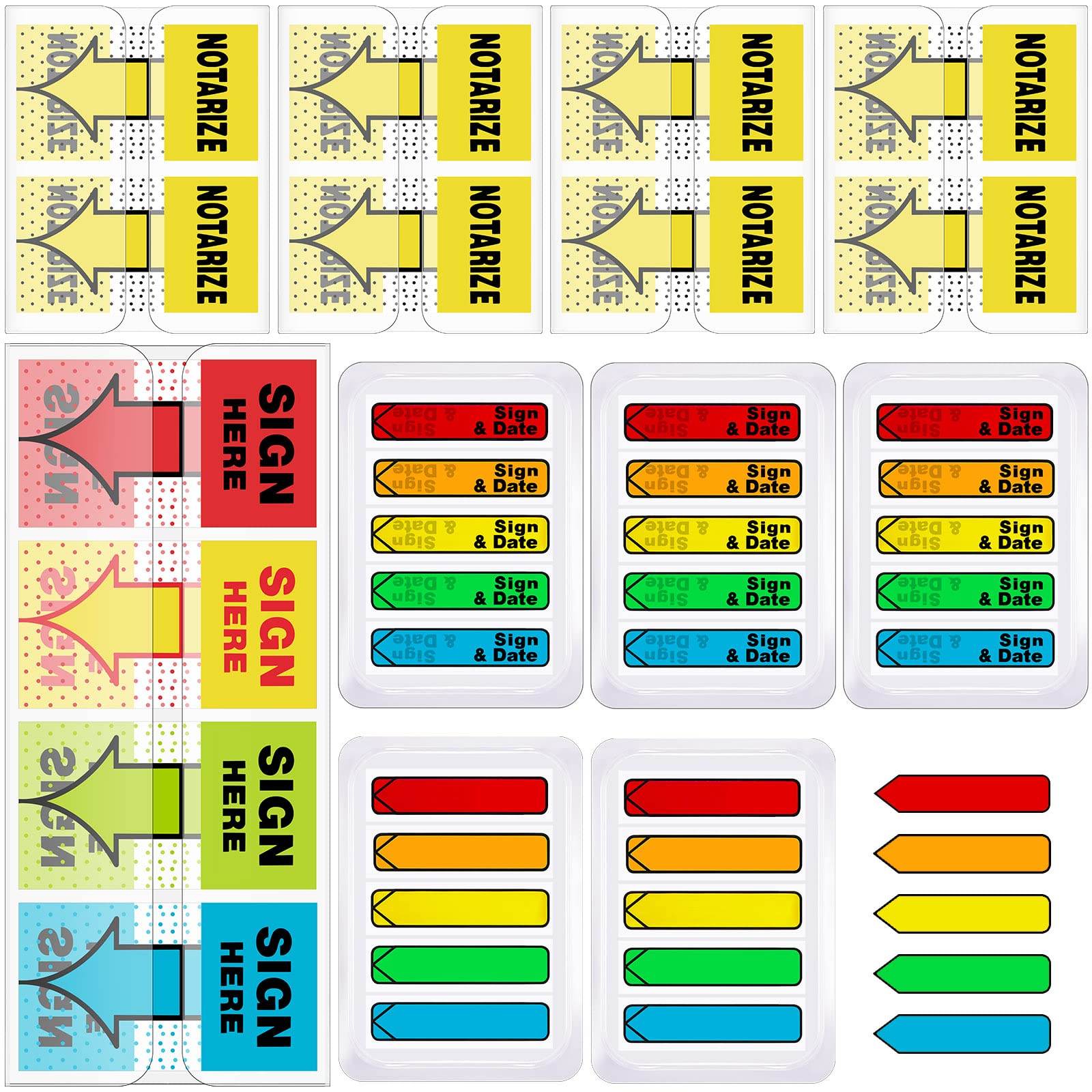 Amazon.com : Tatuo 1100 Pcs/ 14 Boxes Sign Here Stickers Sign and Date ...