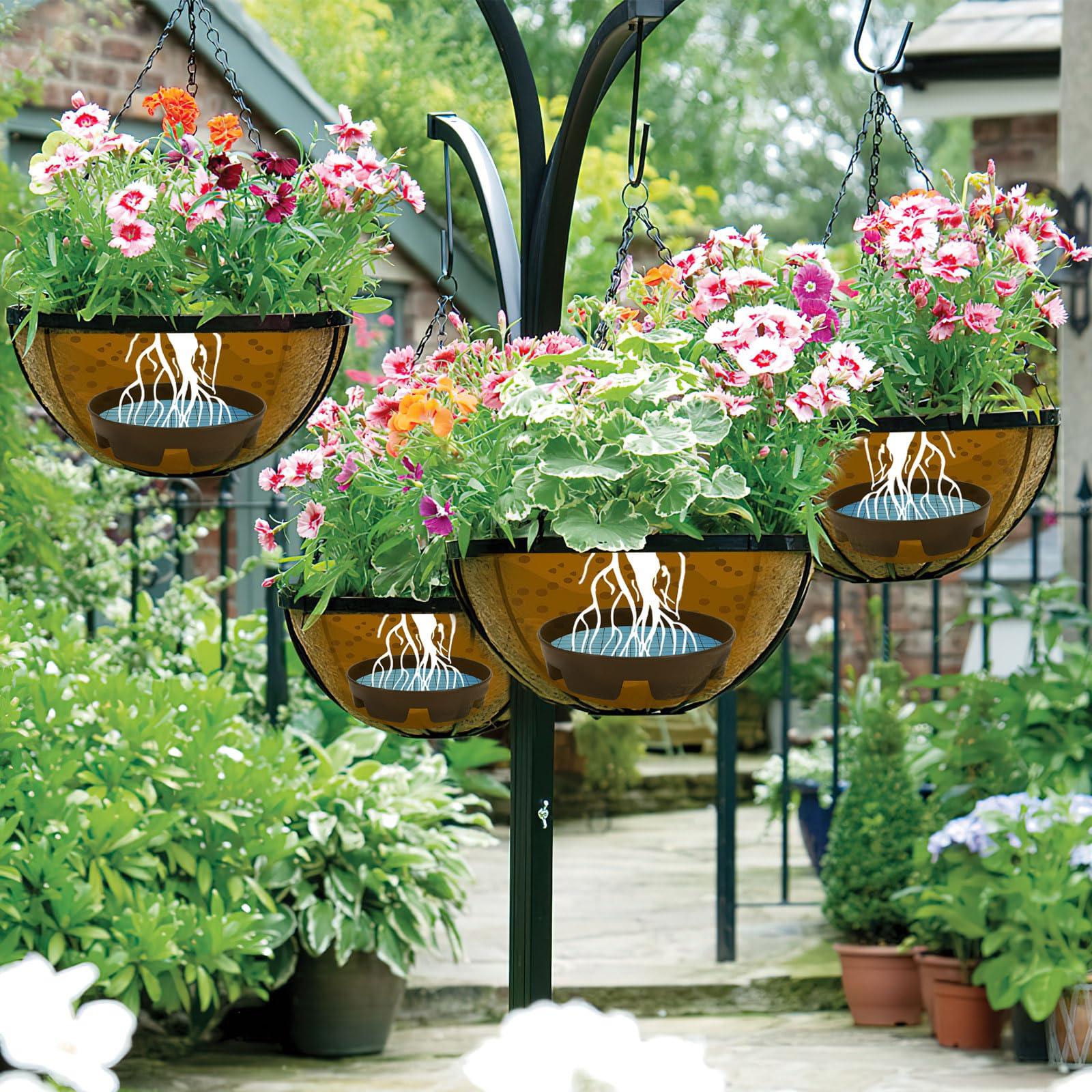 Snapklik.com : 6 Pcs Invisible Self Watering Planter, 6.7 Inches Insert ...