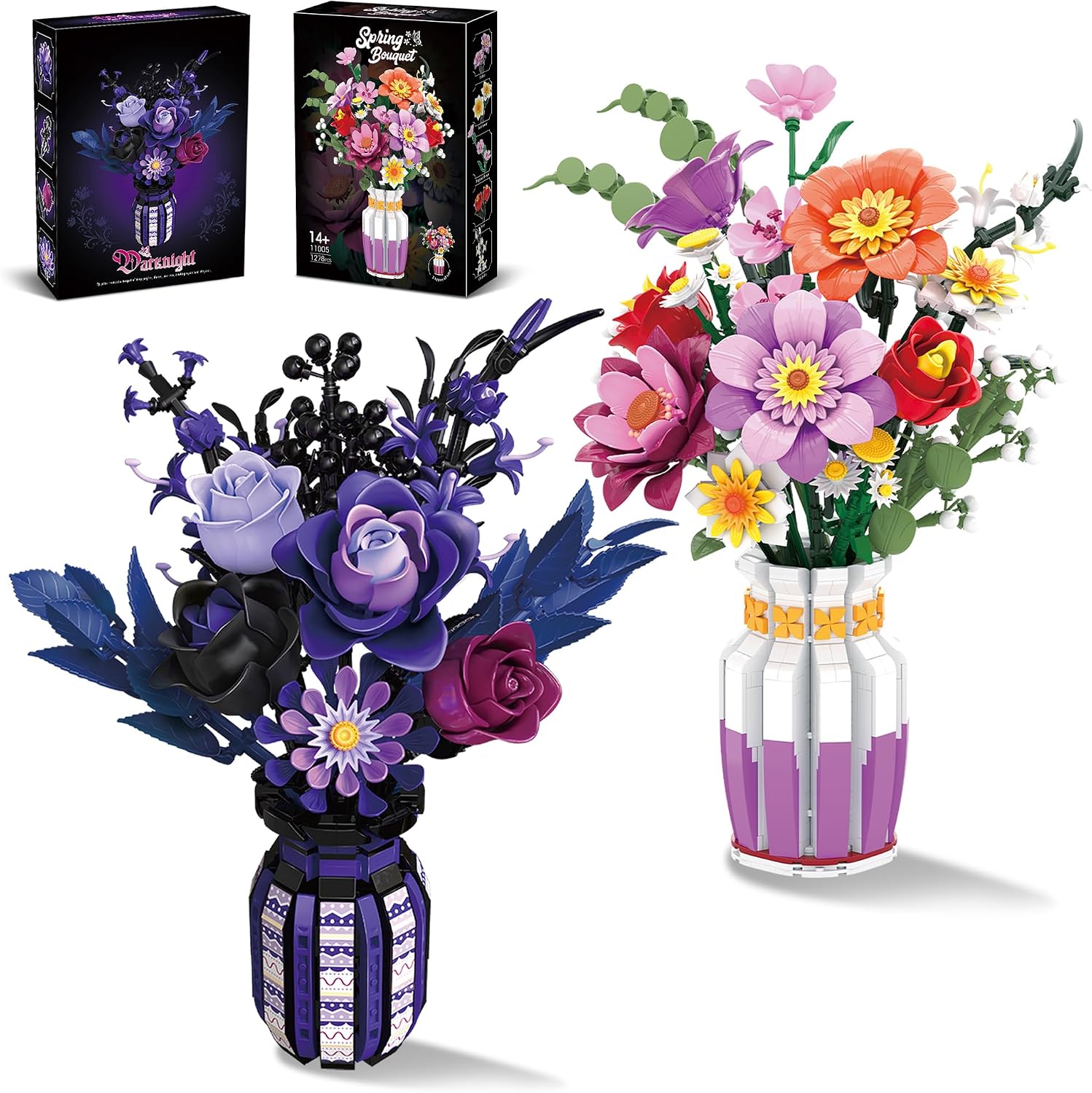Amazon.com: ZONECYTD Flowers Bouquet Building Set Compatible with Lego ...