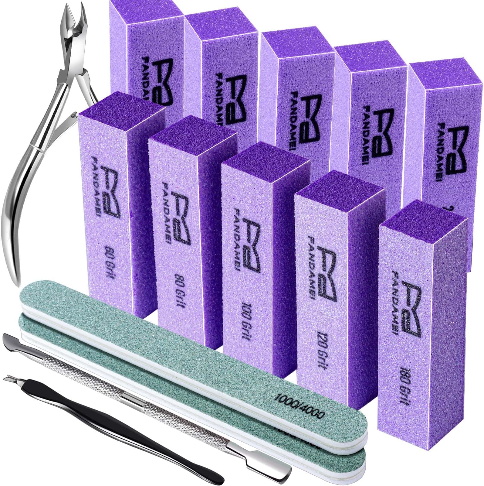 Amazon.com : FANDAMEI Nail Buffer and Shine Kit, Nail Care Kit, 10 PCS ...