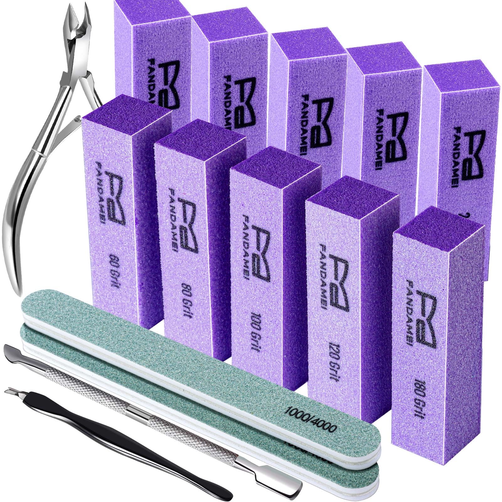 Amazon.com : FANDAMEI Nail Buffer And Shine Kit, Nail Care Kit, 10 PCS Nail Buffer Block, Nail ...