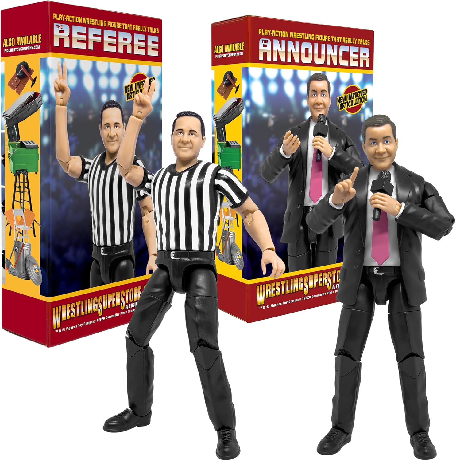 Amazon.com: Ultimate Talking Wrestling Referee & Ring Announcer Action ...