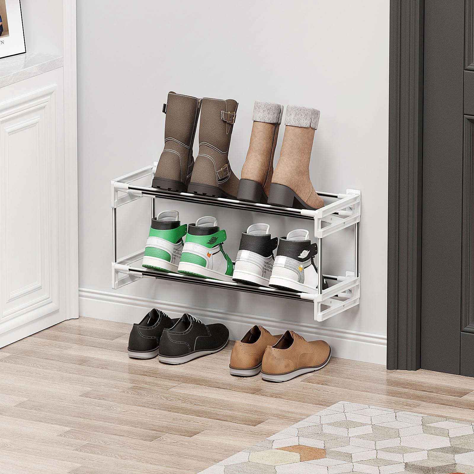 Amazon.com: DEYILIAN Shoe Rack for Closet, 3 Tier Narrow Shoe Rack with ...